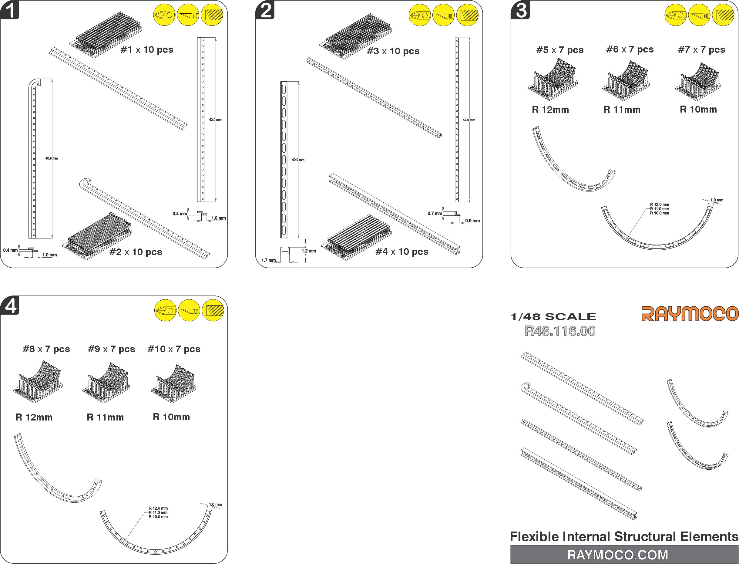 Additions (3D resin printing) 1/48 Flexible Internal Structural ...
